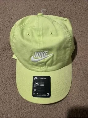 Nike | Accessories | Nike Neon Yellow Club Cap With White Logo | Poshmark